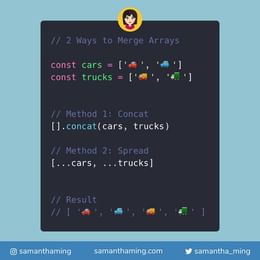 2 Ways To Merge Arrays In JavaScript SamanthaMing