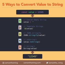 5 Ways To Convert A Value To String In Javascript By Samantha Ming Riset