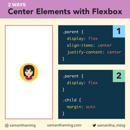 2 Ways To Center Elements With Flexbox SamanthaMing