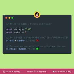 Trick To Adding String And Number SamanthaMing